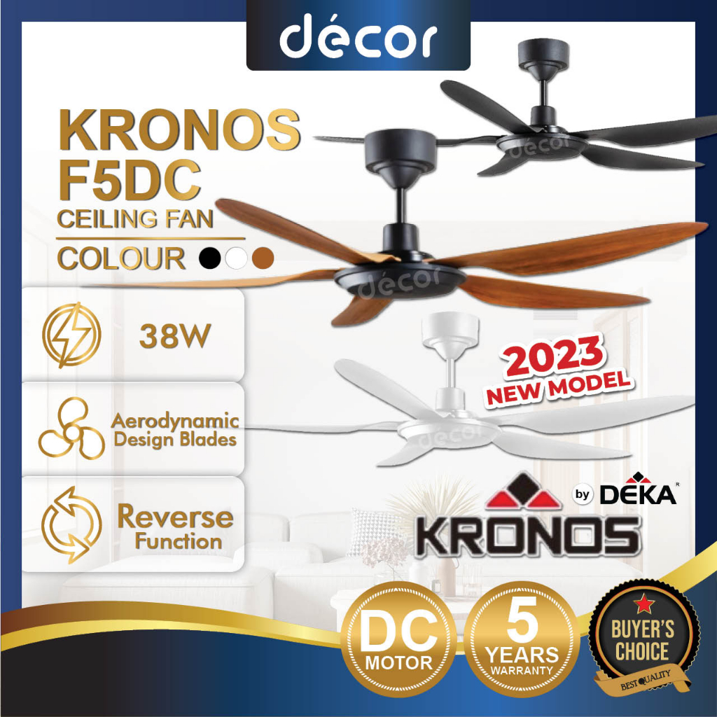 [NEW 2023] DEKA Ceiling Fan DEKA KRONOS F5DC 56" 5 Blades 7 Speed ...