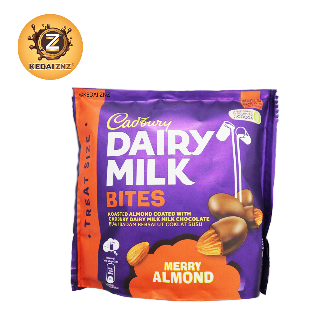 Chocolate Cadbury Dairy Milk BITES MERRY ALMOND Bag 120g Coklat ...
