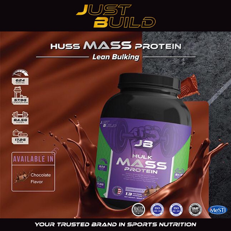Justbuild Hulk Mass Gainer Protein 2.2kg Lean Mass High Quality Premium ...