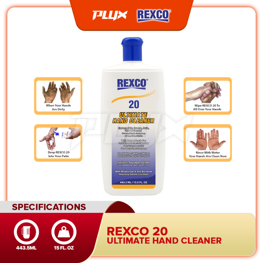 REXCO 20 Ultimate Hand Cleaner Sabun Cuci Tangan (443.5ML) | Shopee ...