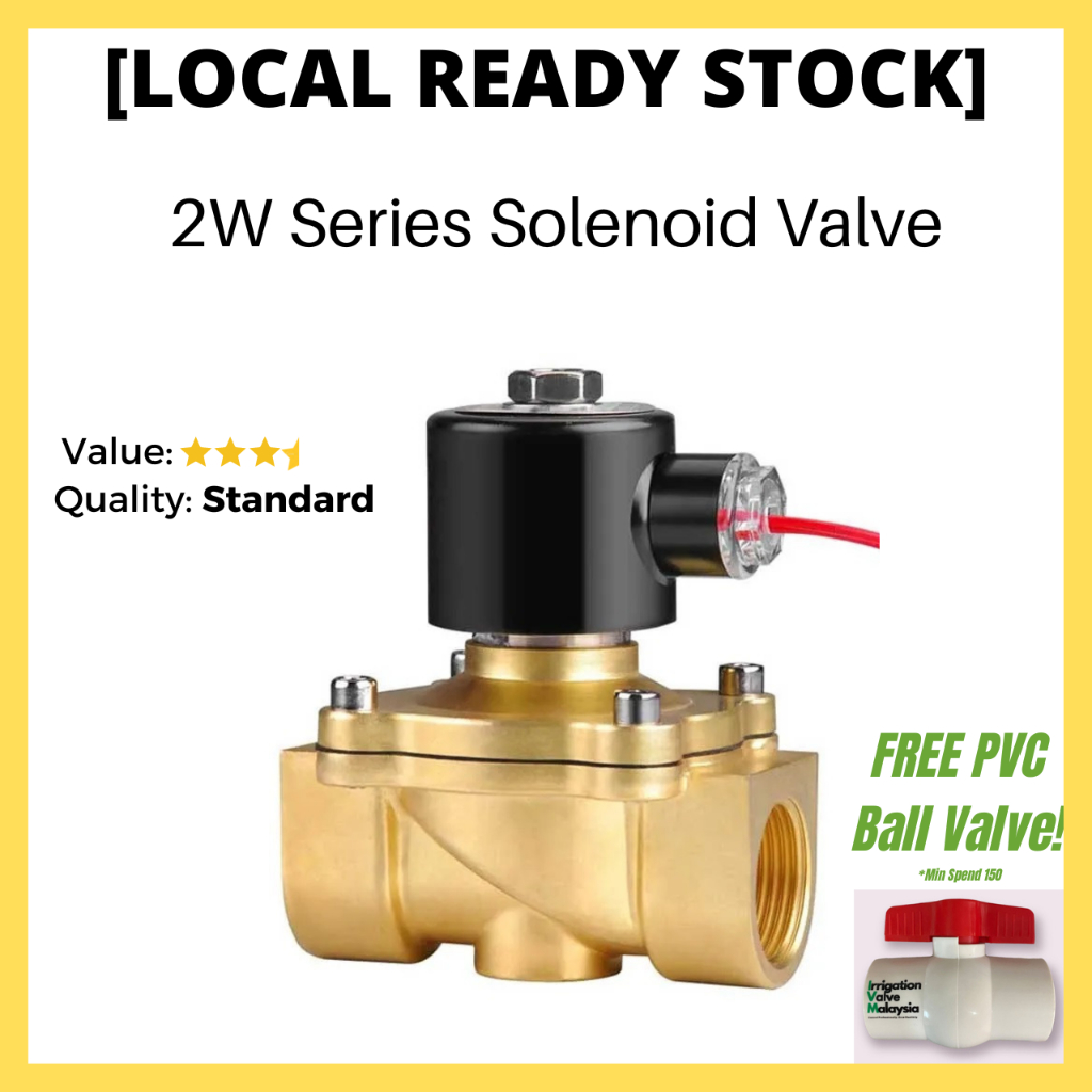 2W Electric Solenoid Valve for Water Air Oil Gas Normally Closed Direct ...