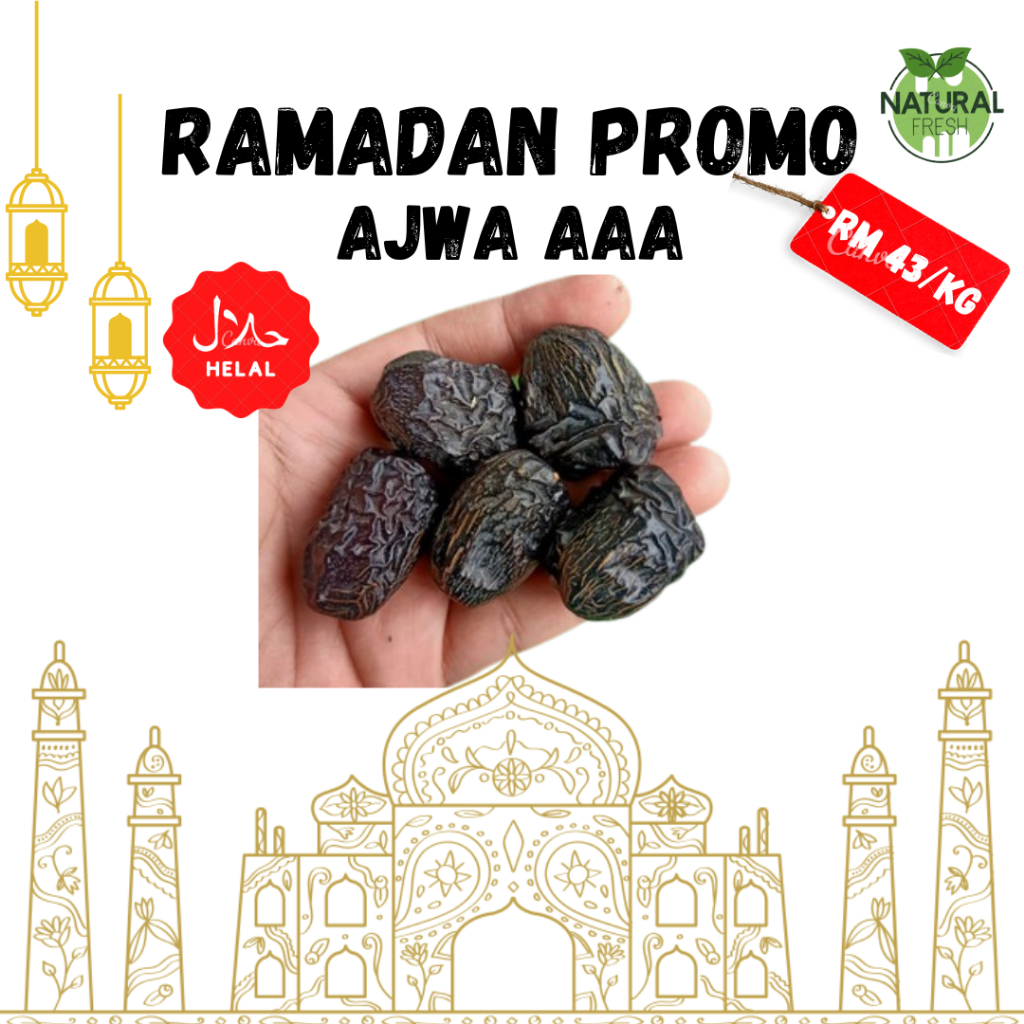 Kurma Ajwa AAA/Ajwa AA/Ajwa Jumbo/Safwi Large. | Shopee Malaysia