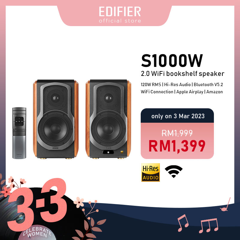 Edifier S1000W - 2.0 S1000 Wifi Bookshelf Speaker with Bluetooth ...