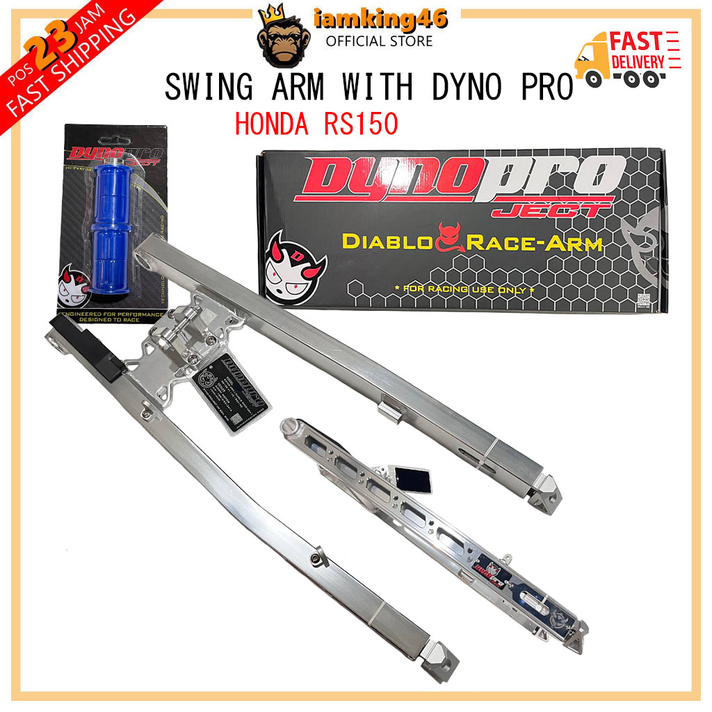 RS150 RSX150 DYNOPRO DIABLO RACE ARM ALLOY SWING ARM + PANJANG 1.5 INCH ...
