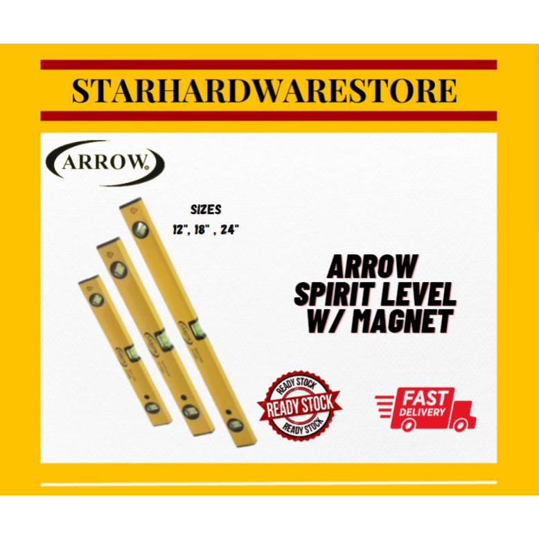 Arrow Spirit Level MAGNET 12"/18"/24" | Shopee Malaysia
