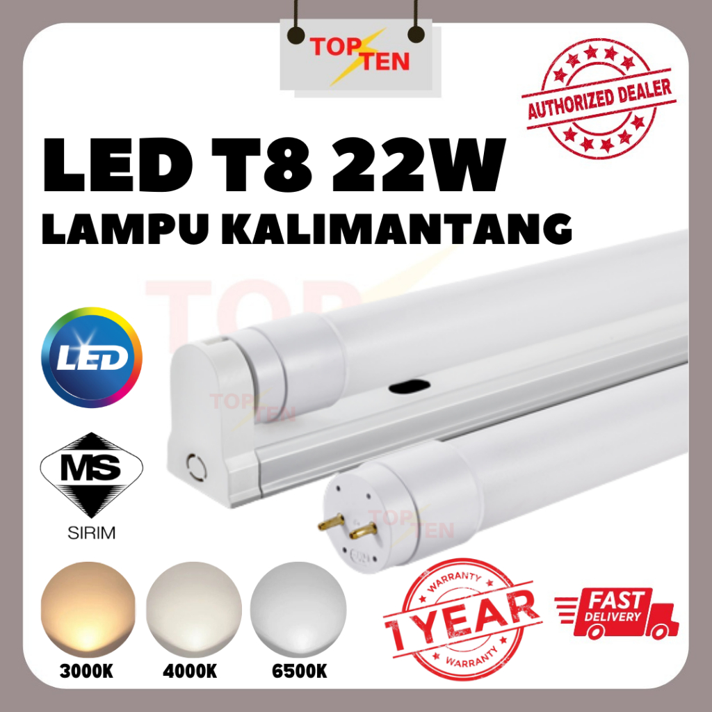 LED T8 Lampu Kali Mentang 22W 4FT Led Tube Slim Single 4ft Casing Tube With Sirim Approval ...
