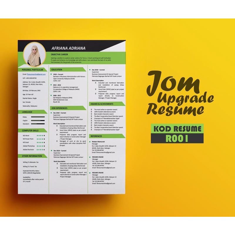 PROMOSI !! Resume Template in Word Format | Shopee Malaysia
