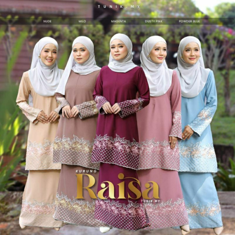 Kurung Sulam Raisa Koleksi Raya 2023 by TUNIK.MY | Shopee Malaysia