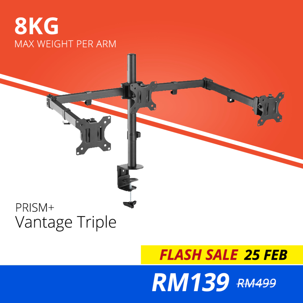 PRISM+ Vantage Triple Monitor VESA Monitor Arm | Shopee Malaysia