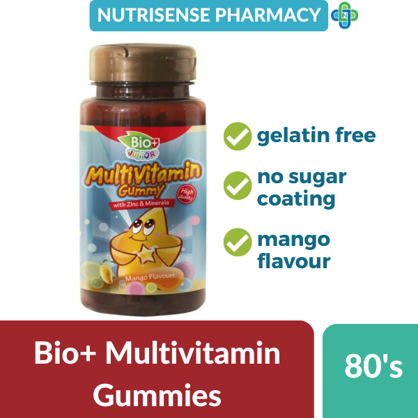BIOPLUS (BIO+) JUNIOR MULTIVITAMIN GUMMY WITH ZINC & MINERALS 80'S ...