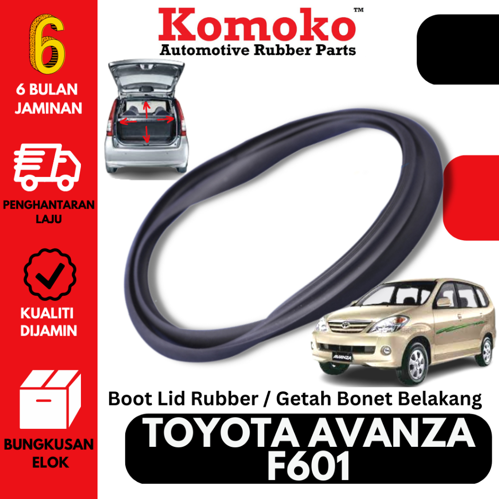 Toyota Avanza 2004 KOMOKO Boot Lid Rubber / Getah Bonet Belakang ...
