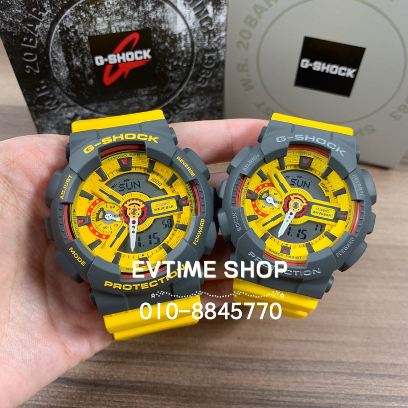 COUPLE SET 100% ORIGINAL CASIO G-SHOCK GA-110Y-9A&GMA-S110Y-9A / GA ...