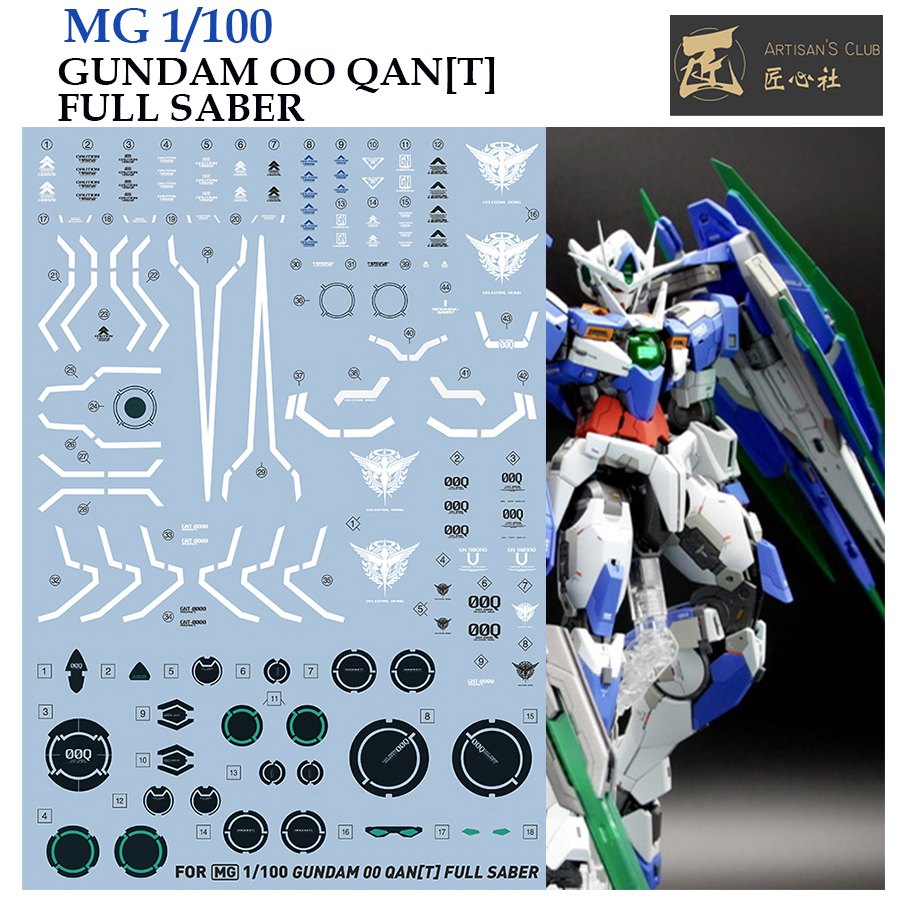 [Artisan's Club] MG203 MG 1/100 GUNDAM OO QAN[T] FULL SABER WATER DECAL ...