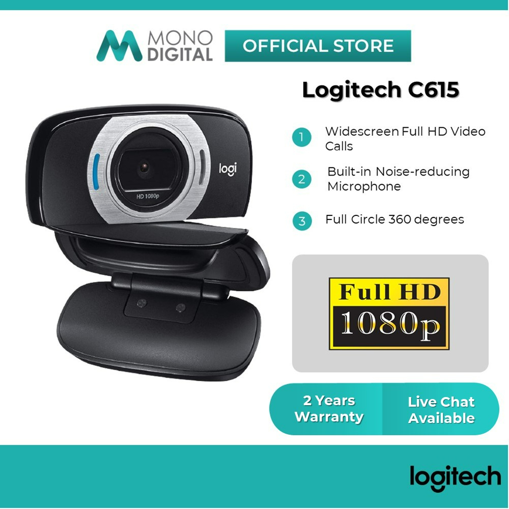 Logitech C615 Portable HD 1080p Webcam with MIC for Laptop/Desktop 960 ...