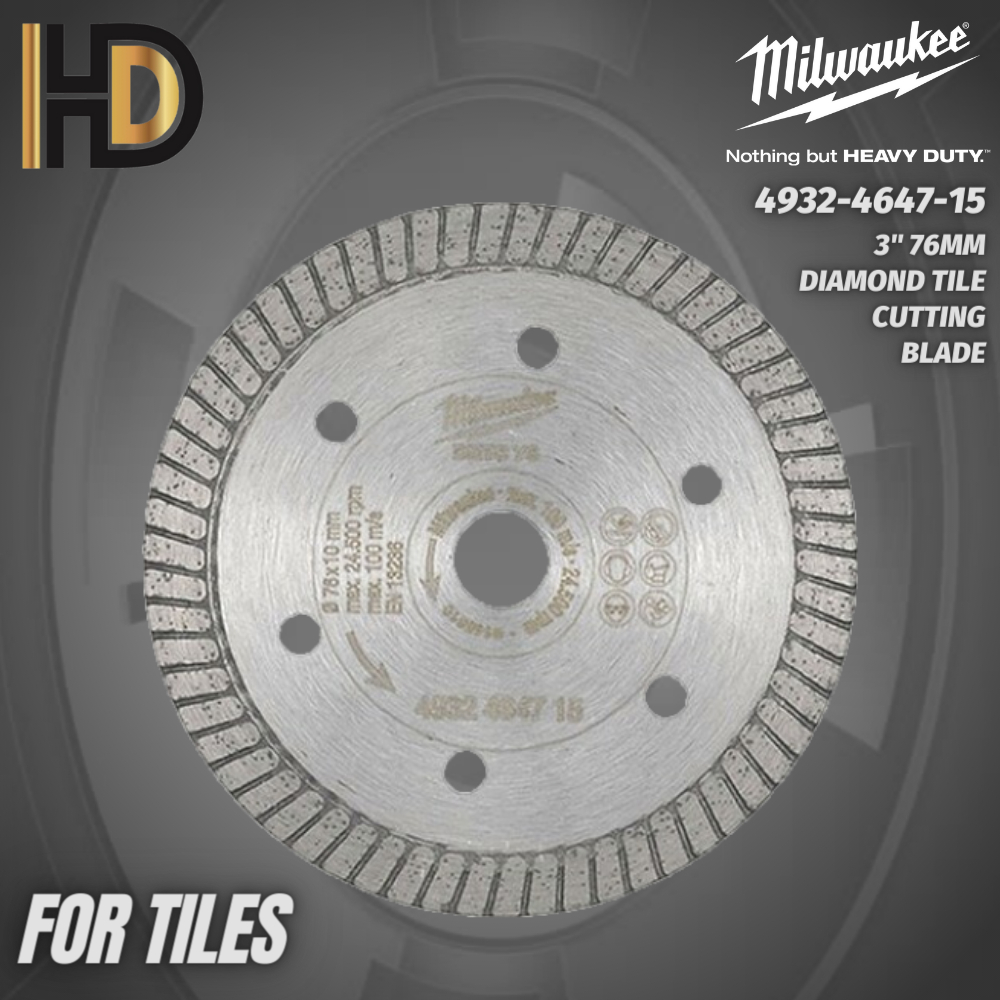 Milwaukee Diamond Tile Blade / 3 Inch Cutting Disc / 3" Diamond Tile ...