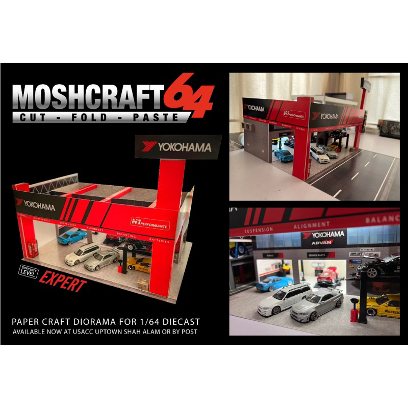Moshcraft64 Yokohama Garage Diorama Papercraft | Shopee Malaysia