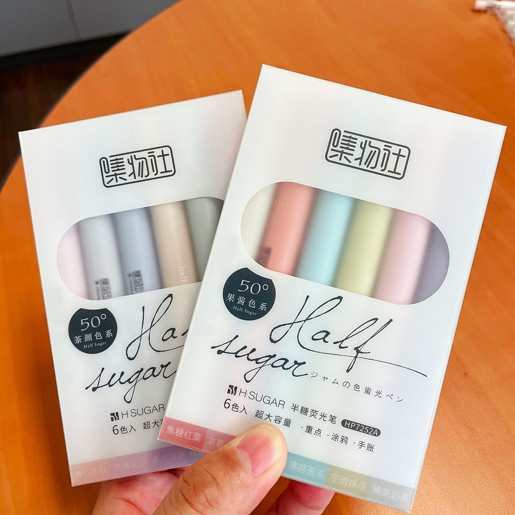 6PCS/Box High-Value Color Half-Sugar Highlighter Light-Colored Eye ...