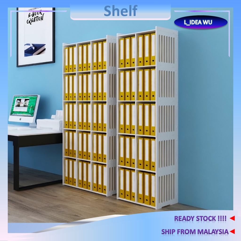 DIY Rak Buku Ikea Style Bookshelf Furniture Office Rack File Stationery ...