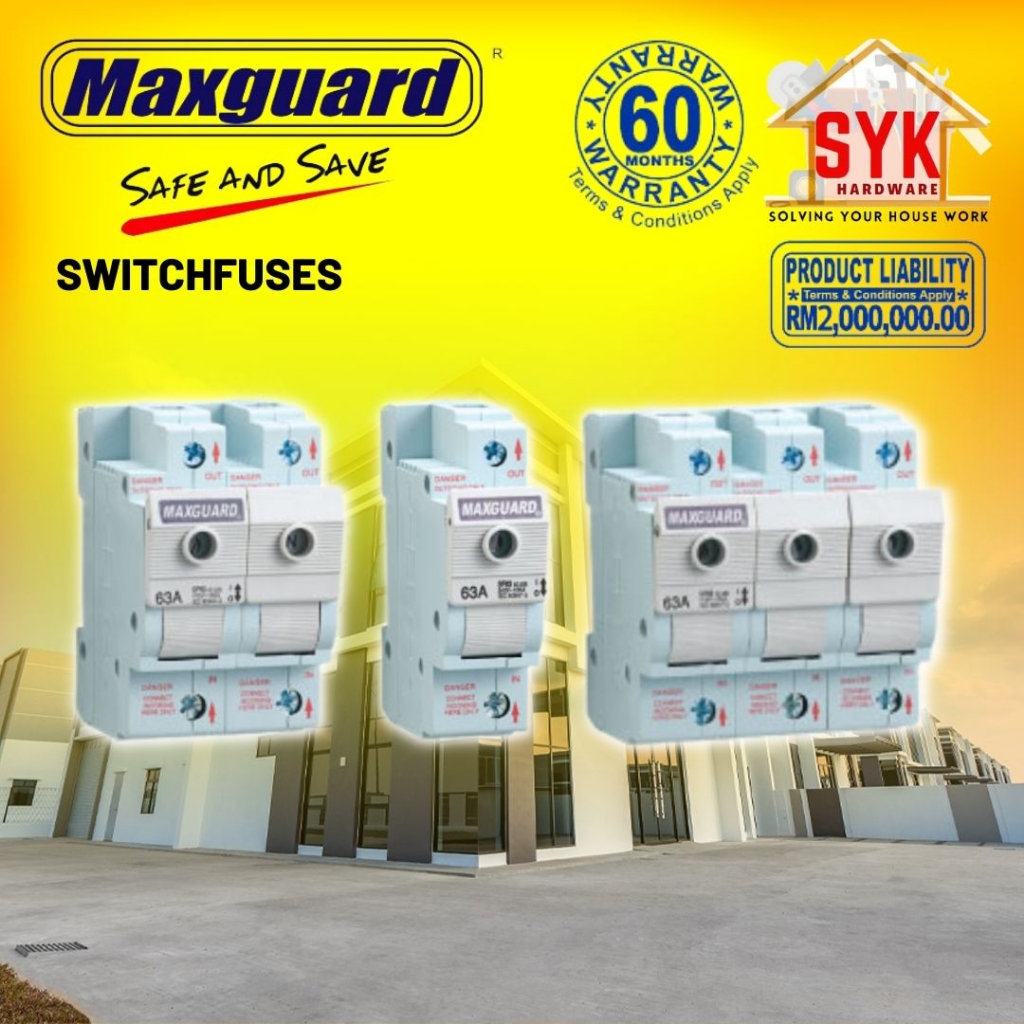 SYK Maxguard Switch Fuse FS Series Main Switch 1 Pole 3 Pole 32A 63A ...