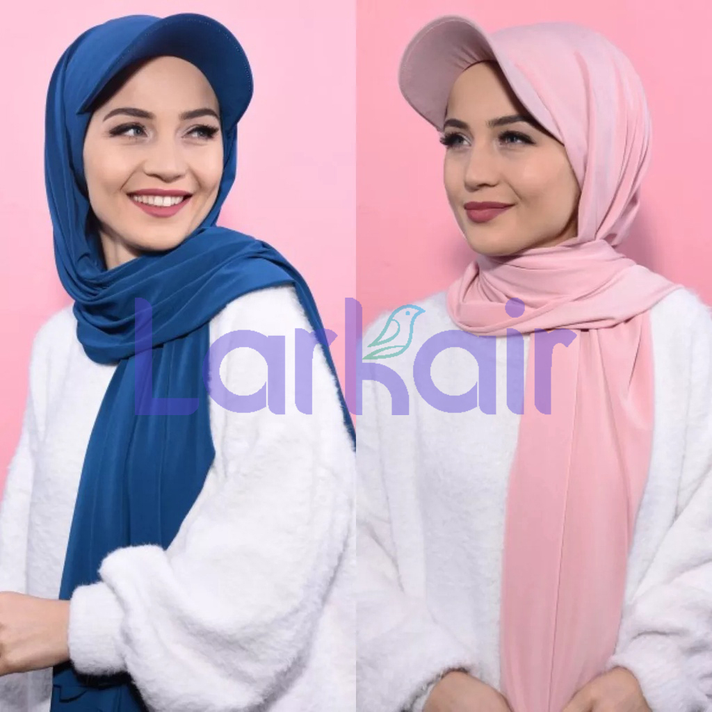 Muslim Hijab New Baseball Head Cap Hijab Solid Chiffon Shawl Tudung ...