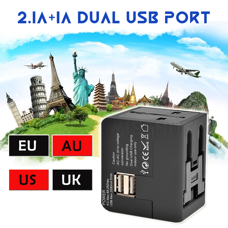 Universal Travel Adapter, All in One Worldwide Wall Charger AC Plug ...