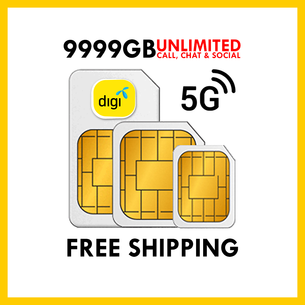 FREE DIGI TONE WOW Sim Card Unlimited Internet Data Call Hotspot Simkad ...