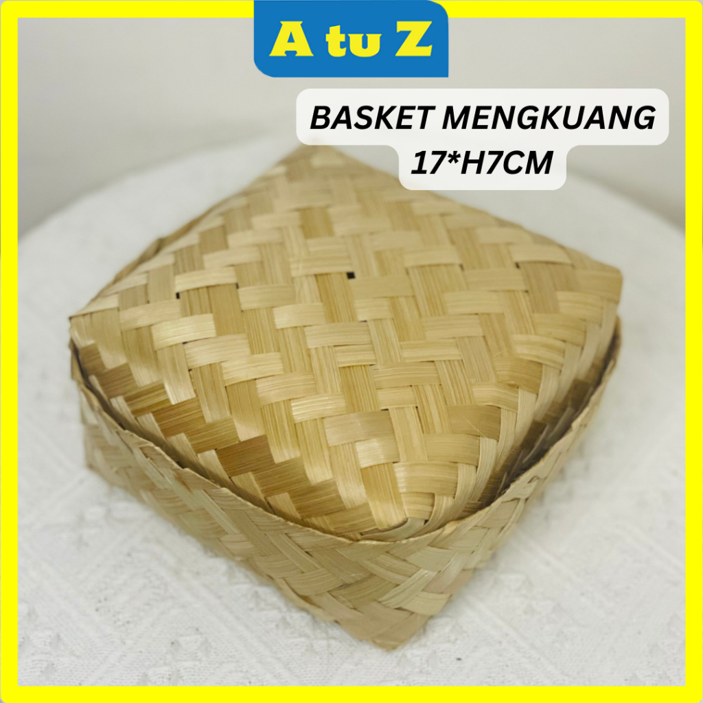 AtuZ Basket Mengkuang 17x17cm Seagrass Bamboo Besek 20x20 Natural Box ...