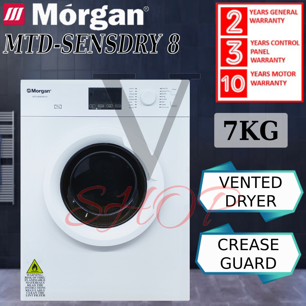 MORGAN 7KG VENTED DRYER MTD-SENSDRY 8 | Shopee Malaysia