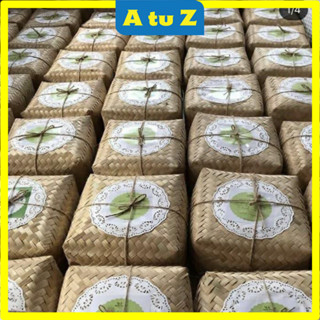 AtuZ Basket Mengkuang 17x17cm Seagrass Bamboo Besek 20x20 Natural Box ...