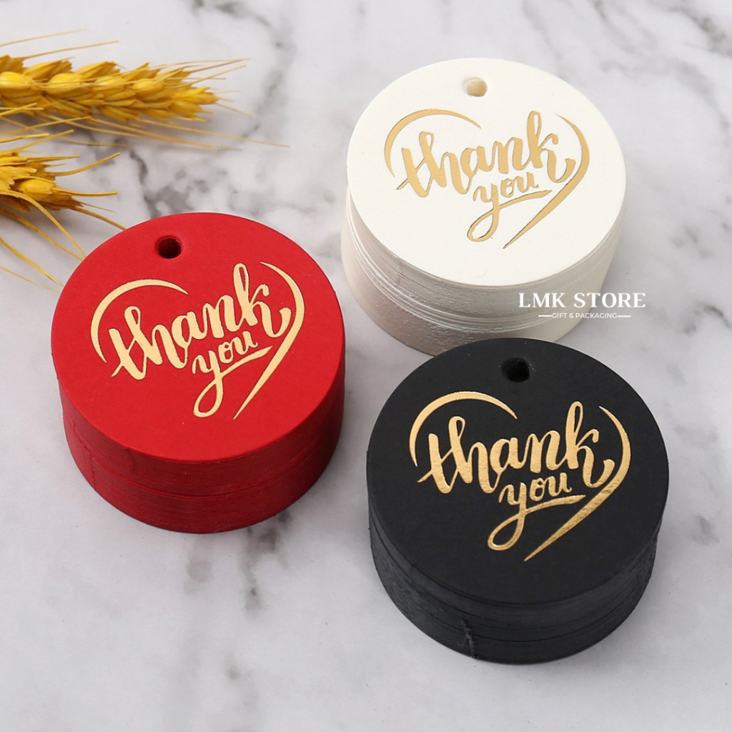 LMK 100pcs Thank You Gift Tag Doorgift Tag Tag Hadiah 圆形挂牌 | Shopee ...