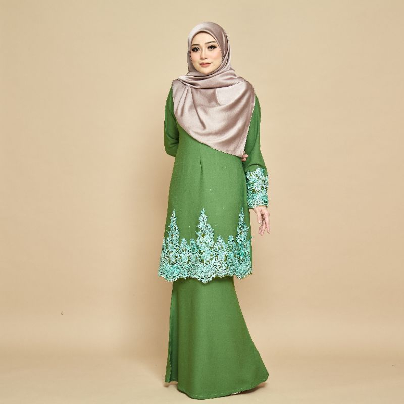 KURUNG MODEN LACE MEWAH XS HINGGA 3XL BROWN GOLD S | PGMall