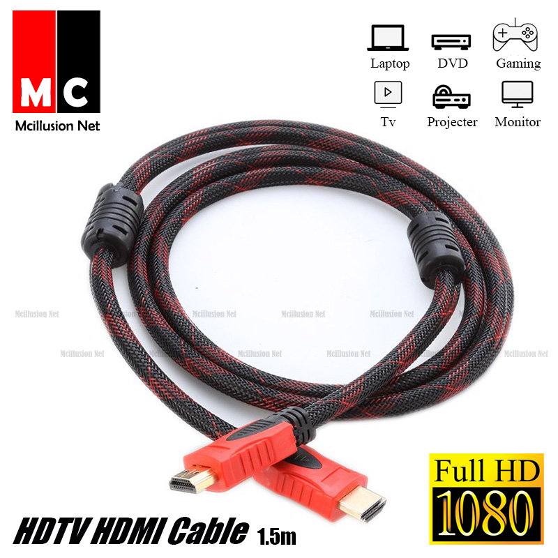 1.5M High Speed HDMI Cable Black/Red V1.4 TV Computer | Shopee Malaysia