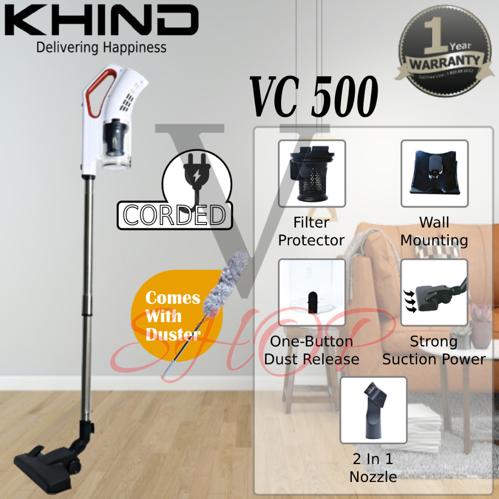 KHIND 400W CORDED VACUUM CLEANER VC500 | Shopee Malaysia