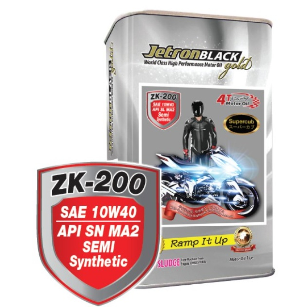 JETRON BLACK GOLD ZK-201 1 LITER SAE 10W40 ENGINE OIL 4T OIL SEMI SYNTHETIC | Shopee Malaysia