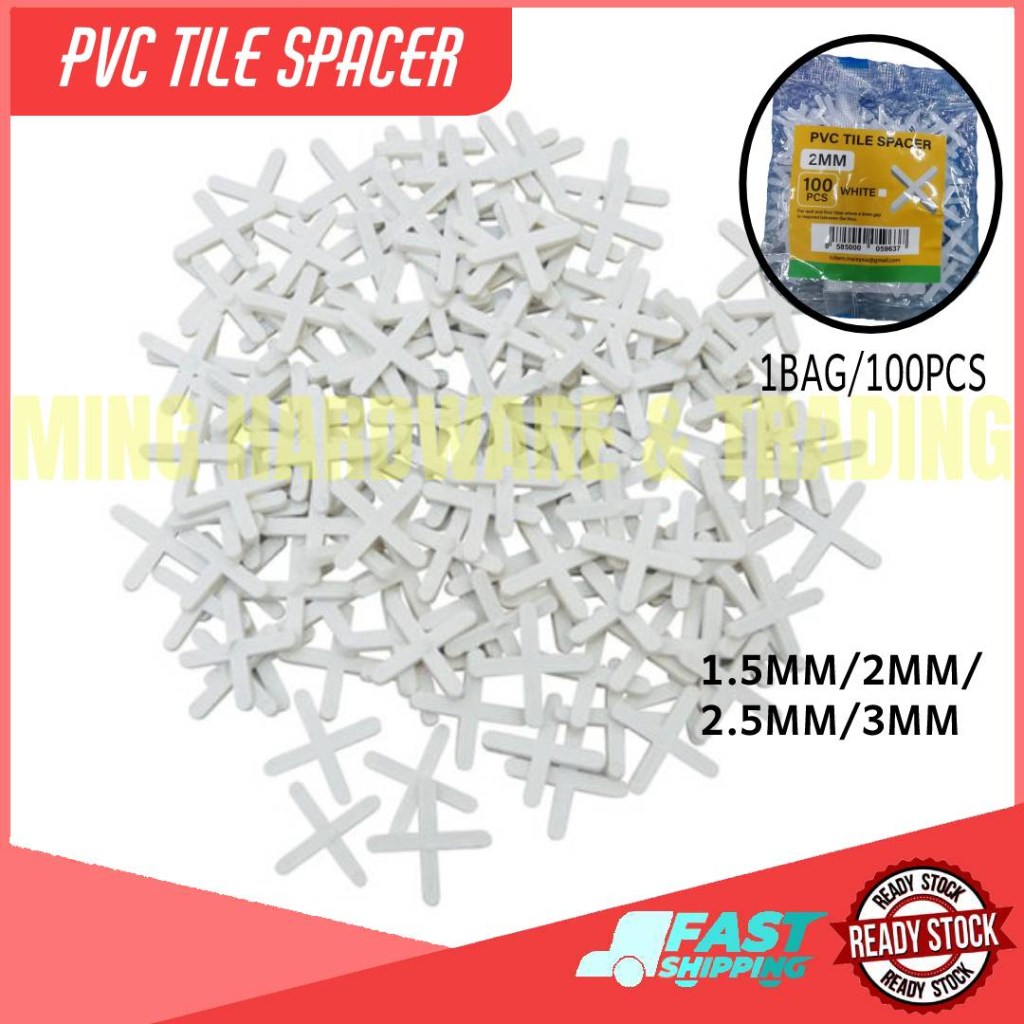 PVC TILE SPACER +TYPE 1.5MM / 2.0MM / 2.5MM / 3.0MM - 100PCS/PACK ...