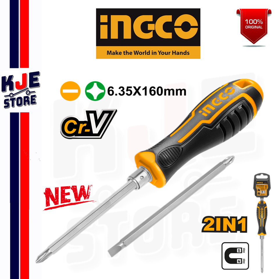 INGCO Industrial 2in1 Screwdriver ( Head size PH2 / SL6 ) | Shopee Malaysia