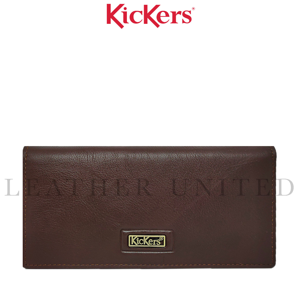 𝐊𝐈𝐂𝐊𝐄𝐑𝐒 𝗦𝗨𝗣𝗘𝗥 𝗗𝗘𝗔𝗟 Genuine Top Grain Leather Unisex Logo Bifold Long ...