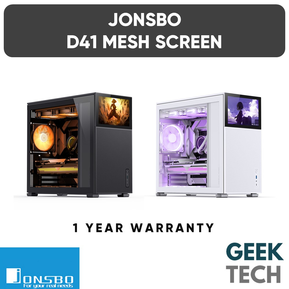 JONSBO D41 Mesh Screen ATX Casing with Integrated 8" LCD Screen ...
