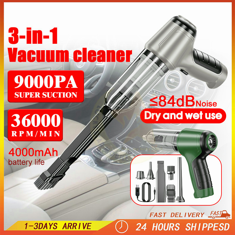 Car Vacuum Cleaner Cordless 9000pa 3in1 120w Rechargeable Portable