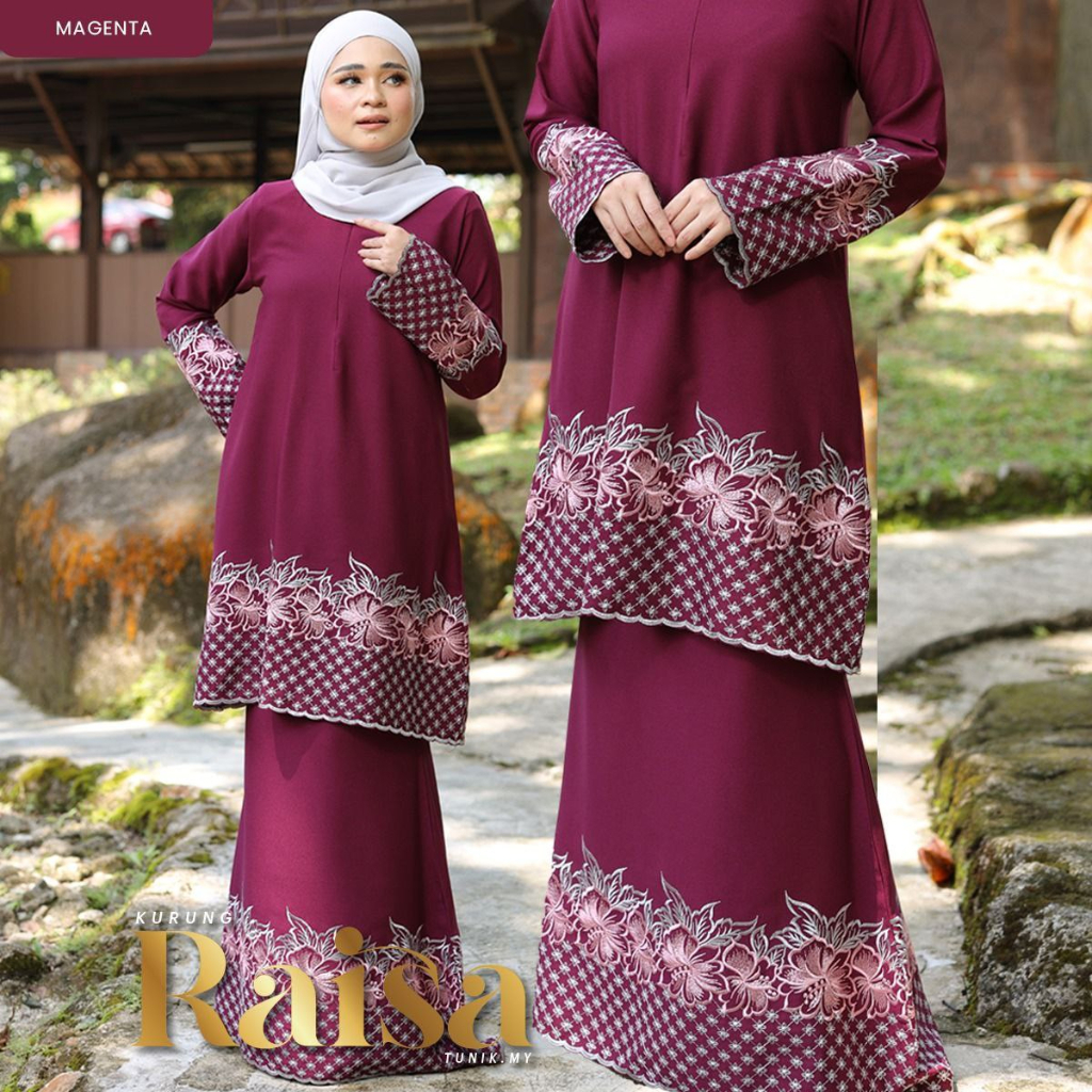 BAJU RAYA 2023: KURUNG SULAM RAISA CANTIK MURAH LACE | Shopee Malaysia