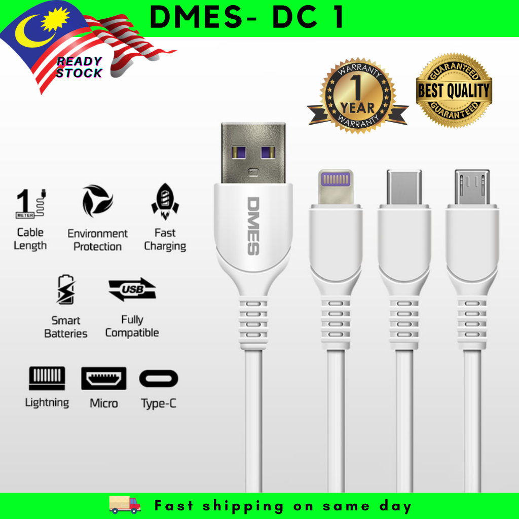 READY STOCK DMES DC1 Mobile Cable 2.1A Fast Charging Phone Data | Shopee Malaysia