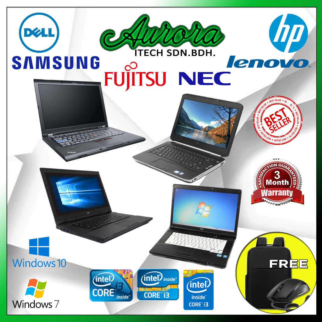 (REFURBISHED) LAPTOP MIX MODEL I3 1ST-4TH GEN/ 4GB-8GB RAM/ 250GB HDD ...