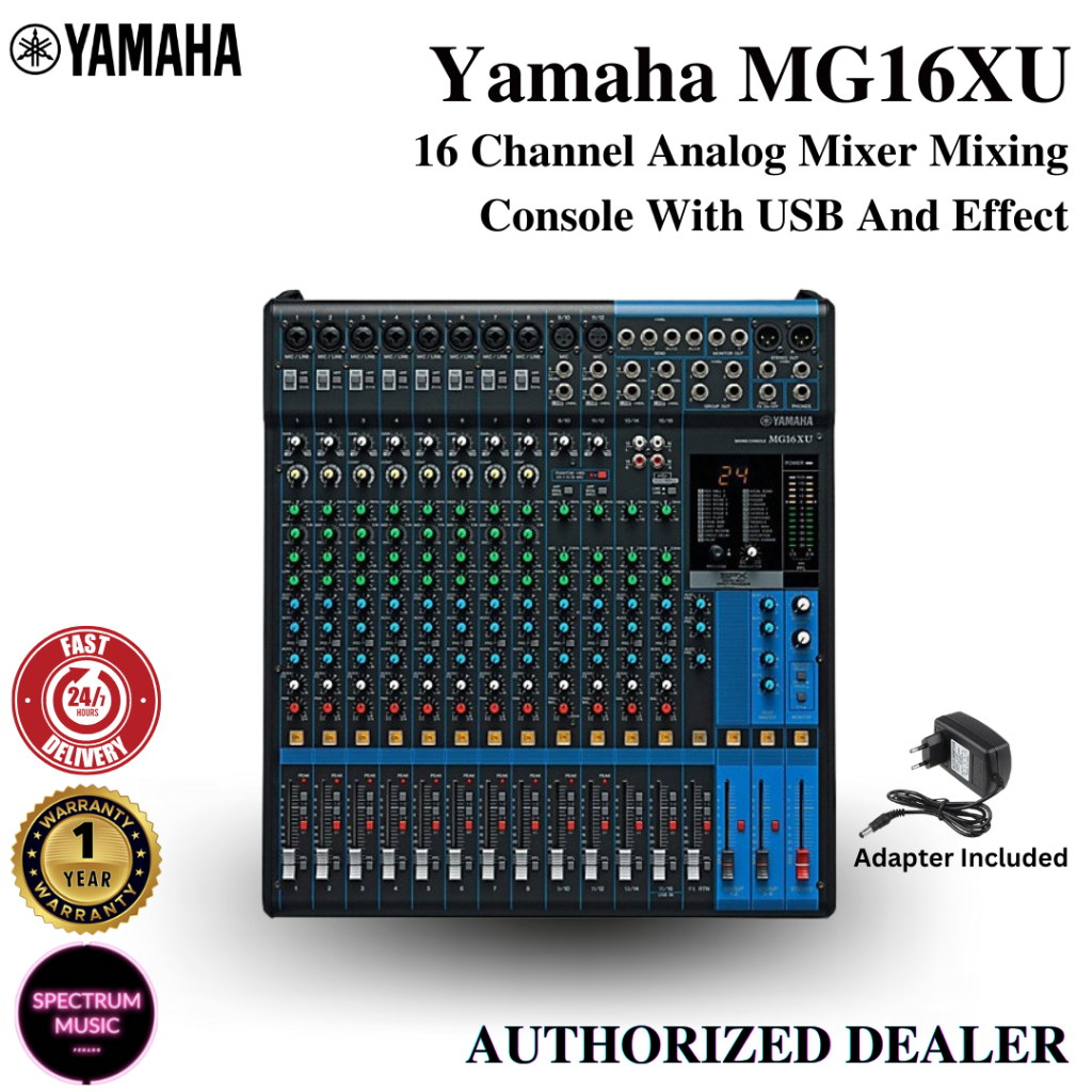 Yamaha MG16XU 16 Channel Analog Mixer Mixing Console With USB And ...