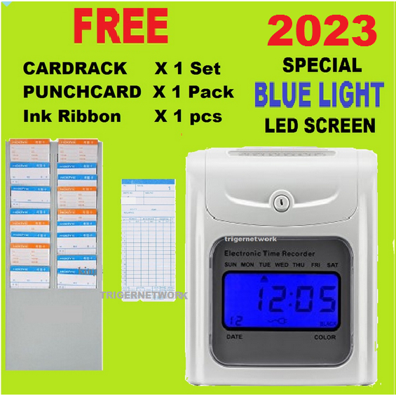 DIGITAL TIME RECORDER PUNCH CARD MACHINE COMPLETE SET | Shopee Malaysia