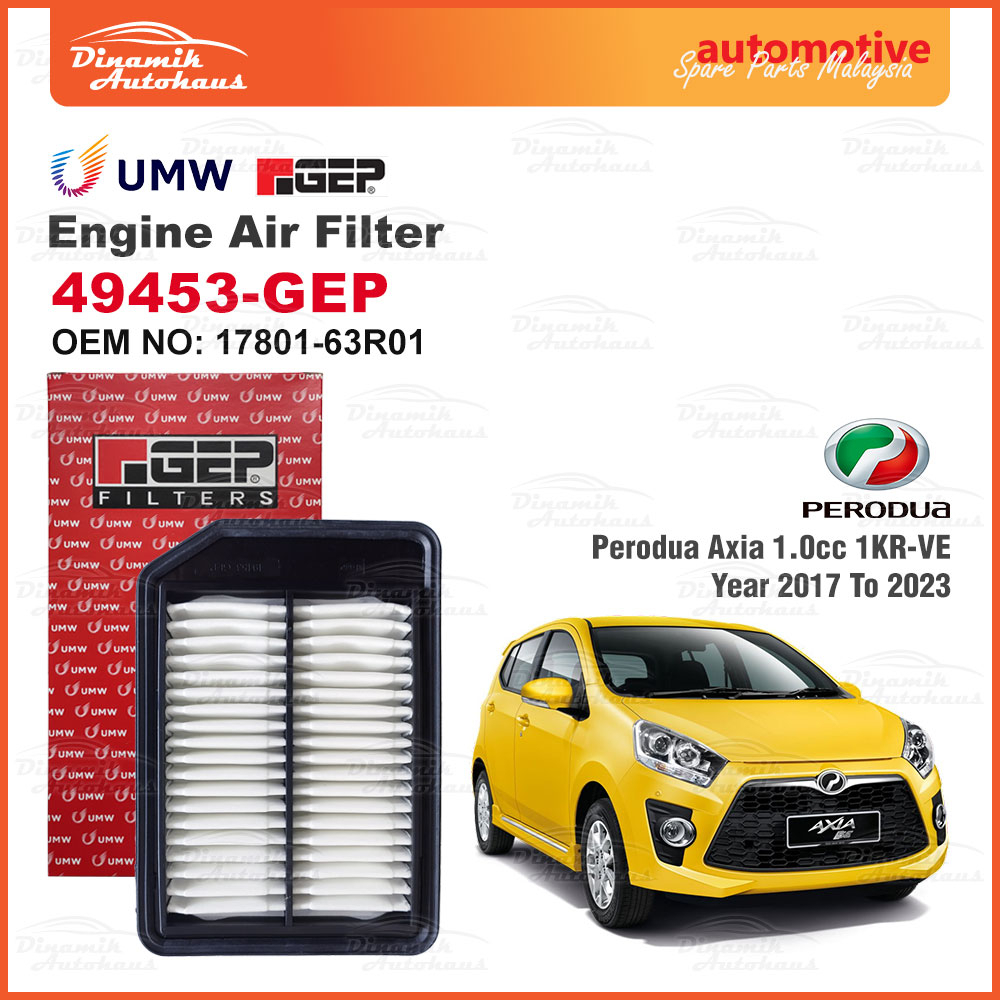 Perodua Axia 1.0cc 1KRVE Year 2017 To 2023 Car Engine Air Filter UMW ...
