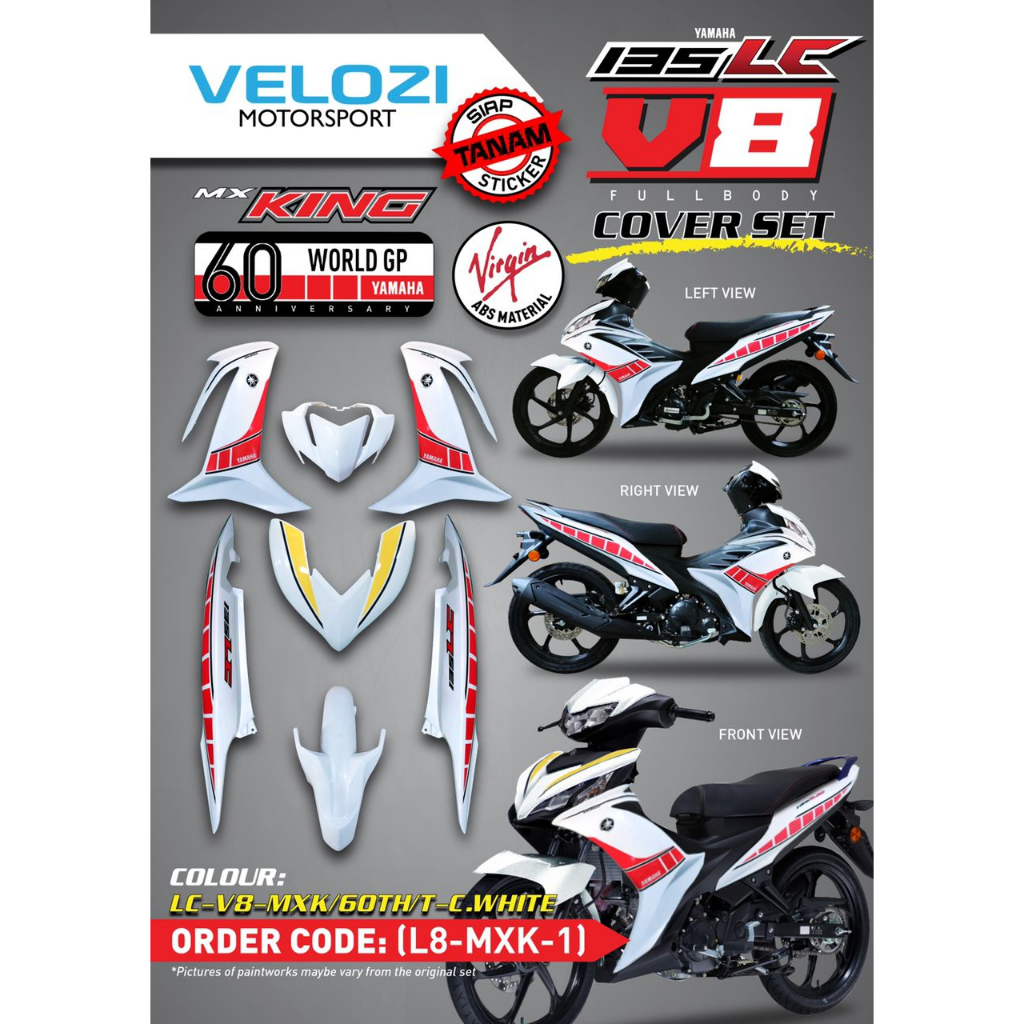 MOTORCYCLE COVERSET BODYSET LC135 LC V8 ANNIVERSARY 60TH CRYSTAL WHITE ...