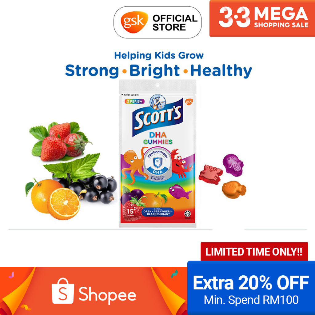 Scott's DHA Chewable Gummies - 4 Flavors (15's) | Shopee Malaysia