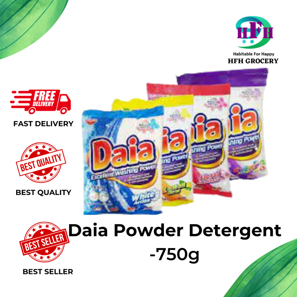 Daia Powder Detergent Lemon Citrus/White Action/Colour Shield (750g ...