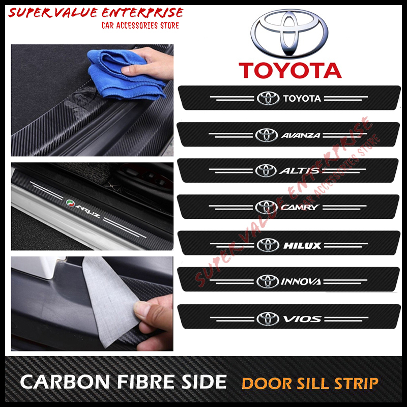 4Pcs Toyota Car Door Side Step Sill Anti Scratch Sticker Toyota Vios ...