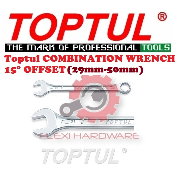 Toptul STANDARD COMBINATION WRENCH 15° OFFSET (29mm-50mm) | Shopee Malaysia